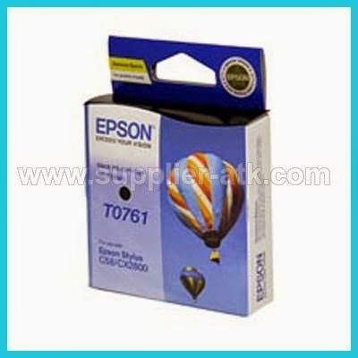 SUPPLIER STATIONERY, ALAT TULIS KANTOR : Tinta printer EPSON Black Ink Cartridge [T0761]
